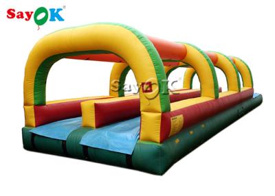 China Custom Size Inflatable Water Slide Park Double Lane with Pool 0.55mm PVC for sale