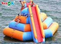 China Commercial Inflatable Water Slide with Climbing Tower 0.9mm PVC Custom Size for Lake for sale