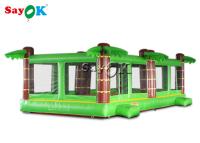 China PVC Tarpaulin Inflatable Volleyball Court 8x4x2.5m with Trampoline for Outdoor Games for sale