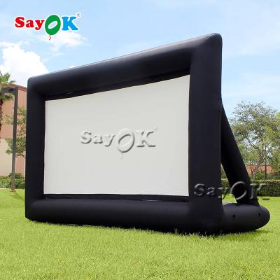 China Customized Outdoor Inflatable Projection Screen 0.4mm PVC Tarpaulin Blow Up Movie Screen for sale