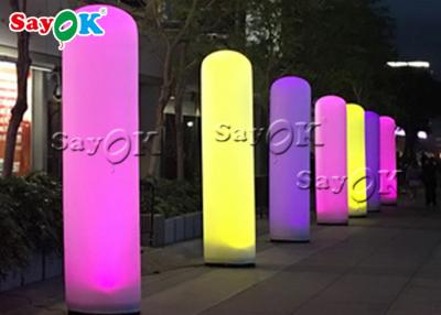 China Customized White LED Inflatable Pillar Decoration 2-4m Height with Blower for sale