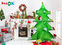 China Custom Inflatable Christmas Tree 2m with LED Lights Ornament Balls Stars for Party Decoration for sale