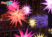 China 210T 1.5M Inflatable Hanging Star Decoration with Color-Changing LED Light for Party Event for sale