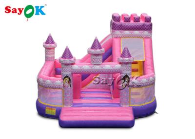 China Princess Pink Inflatable Bouncing Castle 5x5.5x4.2m - Waterproof PVC Material with 3-Year Warranty for sale