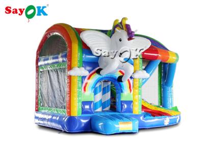 China Commercial 4.7x5.9x3.2m Inflatable Unicorn Bouncy Castle with 0.55mm PVC Material and Safety Features for sale