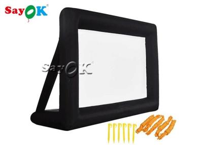 China Custom Black Oxford Inflatable Outdoor Movie Screen with Blower for Party and Advertising Use for sale