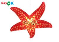 China Events Party Decorating Hanging 2m Red LED Inflatable Sea Star for sale