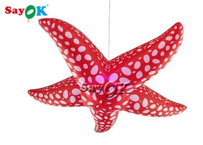 China 3m Hanging LED Inflatable Starfish Decoration 210T Polyester with Remote for sale