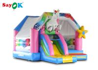 China Commercial Grade PVC Rainbow Unicorn Inflatable Bouncy Castle 5.1x3.86m for Kids Outdoor Play for sale