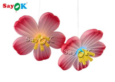 China 1.5m Pink Inflatable LED Flower Hanging Decoration Oxford Cloth for Wedding Party Event for sale