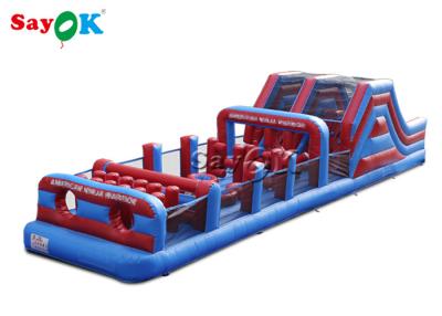 China Commercial Inflatable Obstacle Course with Slide and Climbing Wall - 15m x 4m x 3.5m for 10-20 Children for sale
