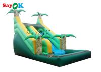 China Industrial Inflatable Water Slide Park Fire Proof Jungle Palm Tree Pool Slide 3m 5m for sale