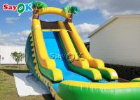 China Commercial Double Lane Inflatable Water Slide Bouncer with Pool 220V Blower for sale