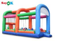 China Commercial Inflatable Gauntlet Interactive Sports Game with Wrecking Ball 0.55mm PVC for sale
