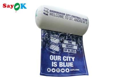 China Custom PVC Inflatable Helium Cylinder Balloon with Banner for Advertising Events for sale