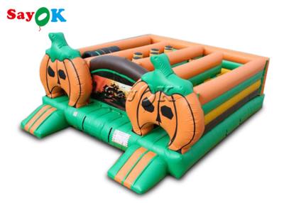 China Commercial Pumpkin Halloween Inflatable Maze Obstacle Course 3 Year Warranty PVC Tarpaulin for sale