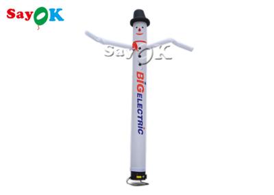 China White Inflatable Air Dancer 4m 5m 6m High with LED Light for Advertising Blow Up Tube Man for sale