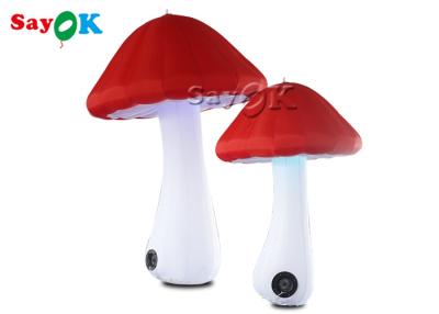 China 2m Red Inflatable Mushroom Model with 16-Color LED Lighting for Event Advertising and Decoration for sale