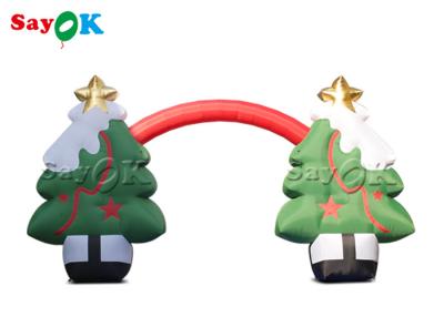China OEM 9x5mH Oxford Cloth Inflatable Christmas Tree Arch for Outdoor Holiday Decor for sale