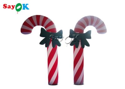 China 2m Inflatable Christmas Arch Crutches with LED Light Customizable Red White for sale