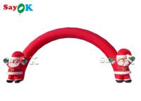 China Inflatable Christmas Santa Arch Entrance Decoration Custom Size Oxford Cloth Archway for sale