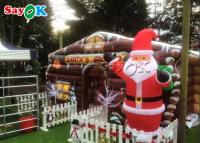 China Inflatable Santa Claus Bounce House PVC Tarpaulin Christmas Bouncer for Kids 2.5m for sale
