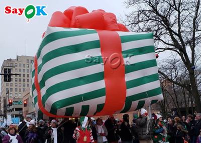 China Oxford Cloth Inflatable Christmas Gift Box Helium Parade Balloon 4x4m Custom for sale