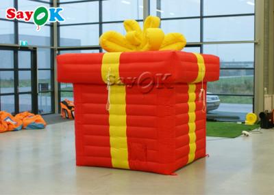 China Outdoor Square Inflatable Christmas Decoration With Bowknot for sale
