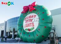 China ODM Green Inflatable Christmas Wreath 5m Outdoor Display Custom Logo for sale