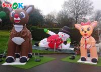 China 3m x 4m Outdoor Christmas Inflatable Snowman Decoration Lying on Side with Blower for sale