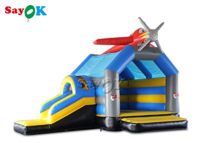 China Airplane Inflatable Jumping Bouncer Castles With Water Slide for sale