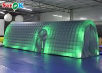 China Custom Inflatable Tunnel Tent 9x2x2.5m Oxford Cloth White Party Tent with LED for sale