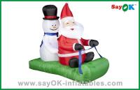 China Custom 5m Inflatable Christmas Santa Snowman with Sleigh Holiday Decoration CE UL for sale