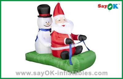 China Custom 5m Inflatable Christmas Santa Snowman with Sleigh Holiday Decoration CE UL for sale