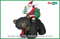 China 5M Customizable Christmas Santa Snowman Inflatable Decoration with Gift and Black Bear - CE/UL Certified for sale
