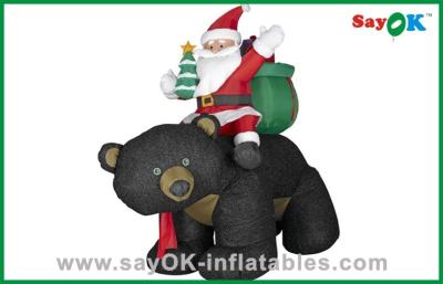 China 5M Customizable Christmas Santa Snowman Inflatable Decoration with Gift and Black Bear - CE/UL Certified for sale