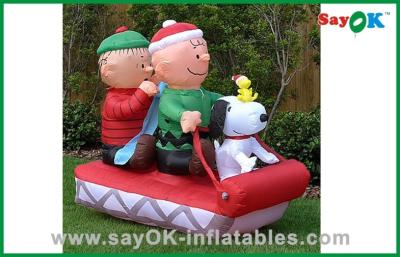 China Christmas Inflatable Family with Dog in Sled 5m Outdoor Decoration CE UL for sale