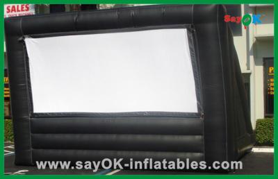 China Black Oxford Cloth Airblown Inflatable Outdoor Movie Screen 10ft Custom Size for Commercial Advertising for sale