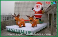 China Custom 5m Inflatable Santa and Reindeer Christmas Decoration with CE Blower for sale