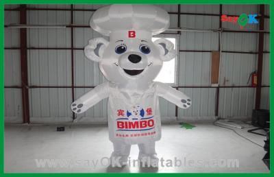 China Custom Inflatable Animal Balloons White Advertising Inflatable Bear Cartoon Characters 2m Height for sale