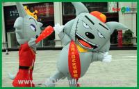 China Custom Inflatable Gray Wolf Cartoon Character 2m High for Advertising with CE Blower for sale
