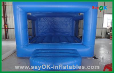 China Customizable Indoor Inflatable Bounce House 0.55mm PVC Tarpaulin Small Blue Bouncer for Park for sale