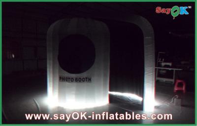 China Inflatable Photo Booth 2.4x2.4x2.5m Oxford Cloth with LED Lights for Event Decoration for sale