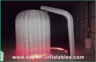 China Inflatable Photo Booth with LED Lights Oxford Cloth 2.4m x 2.4m x 2.5m White Wedding Event for sale