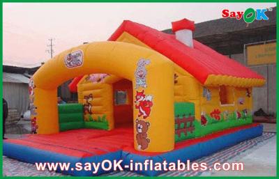 China Commercial Inflatable Bouncy Castle 0.55mm PVC Tarpaulin Custom Size for Amusement Parks for sale