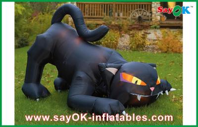 China Custom Inflatable Black Cat Halloween Decoration 1m-4m CE UL Oxford Cloth PVC for sale