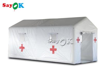 China White PVC Air Inflatable Hospital Isolation Tent 6x3x3mH Waterproof Fire Retardant for sale