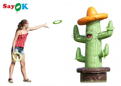 China Inflatable Cactus Ring Toss Game 0.55mm PVC Tarpaulin Puncture Proof Outdoor for sale