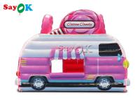 China Inflatable Lawn Tent 4.5x3x3.8m Pink Car Shape Candy Food Floss Booth for Outdoor Events for sale