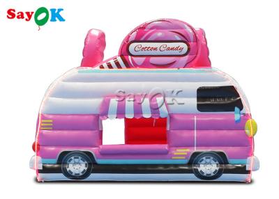 China Inflatable Lawn Tent 4.5x3x3.8m Pink Car Shape Candy Food Floss Booth for Outdoor Events for sale